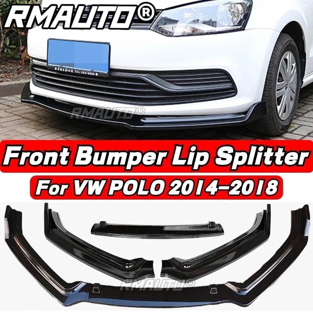 POLO MK5 Front Lip Bumper Splitter Diffuser Rear Lip Spoiler For VW ...