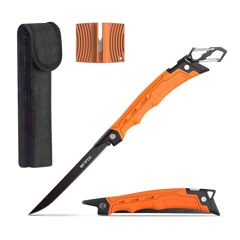 Folding fillet fishing knife, hunting knife for filleting fish and ...