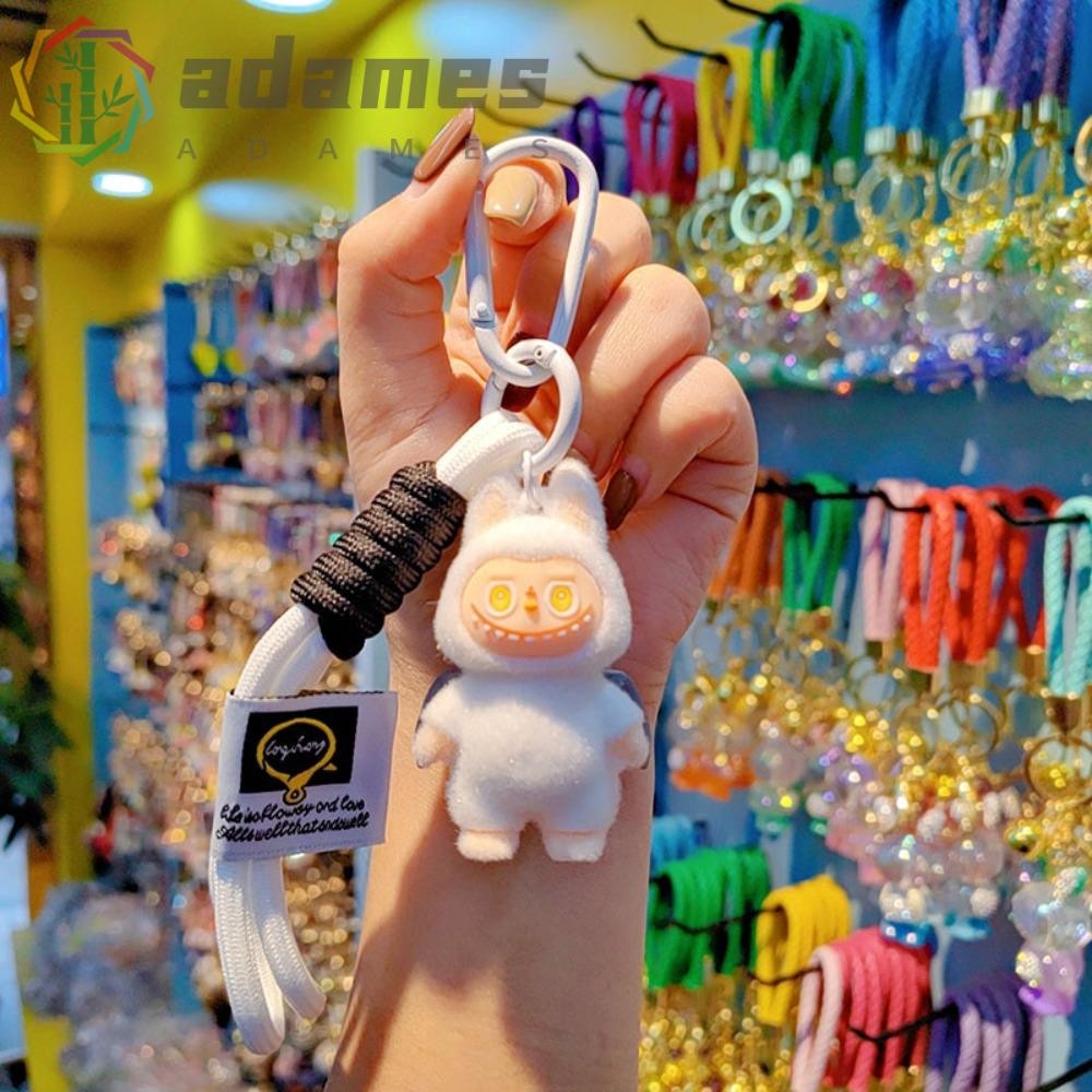 ADAMES Chief Labubu Key Ring, Candy Color Silica Gel Wings Labubu ...