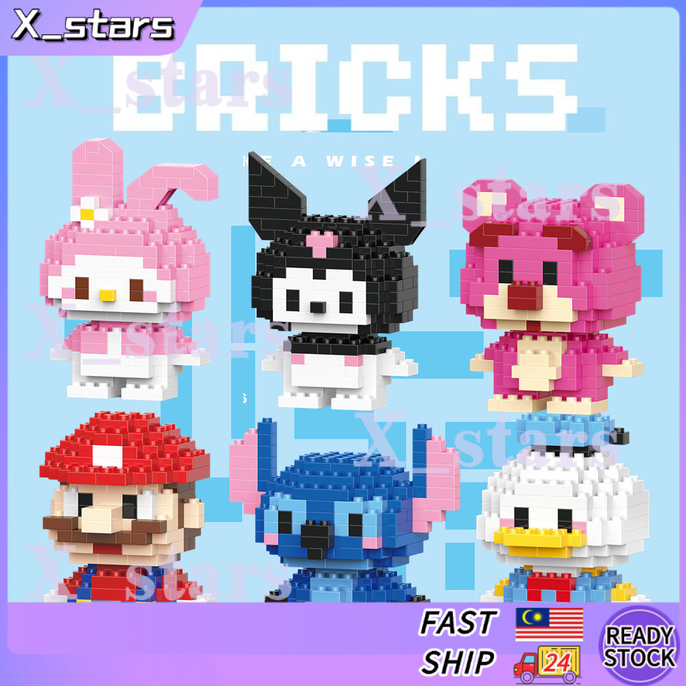 DIY Sanrio Building Block Kuromi Lotso Winnie Cute Cartoon Nano Block ...