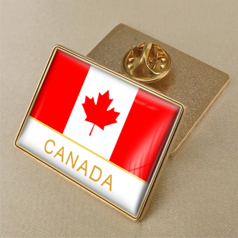 Canada Flag Crystal Drip Gum Emblem Canadian High-end Brooch Common ...