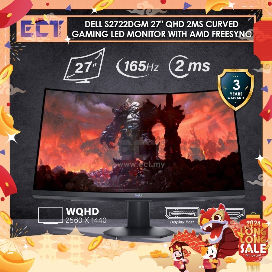 Dell S2722DGM/S3222DGM 27"/32" QHD (2560 x 1440) 2MS Curved Gaming LED ...