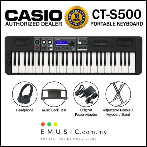 Casio CT-S500 61-Key Portable Keyboard With Headphone (Casiotone ...