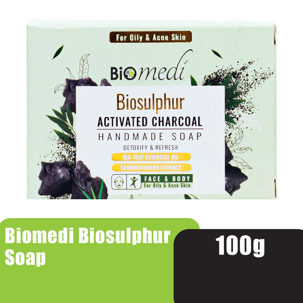 BIOMEDI Biosulphur Soap 100g With Activated Charcoal- Body & Face ...