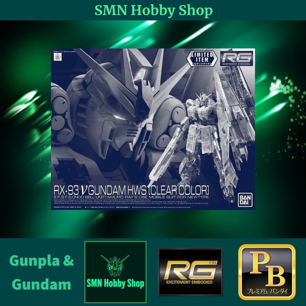 RG 1/144 RX-93 V Nu Gundam HWS Clear Color Limited Gunpla Gundam Toys ...