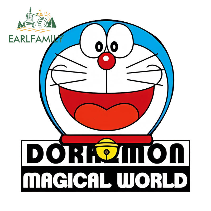 EARLFAMILY 13cm x 12.8cm Doraemon Car Sticker Motorcycle Bumper ...