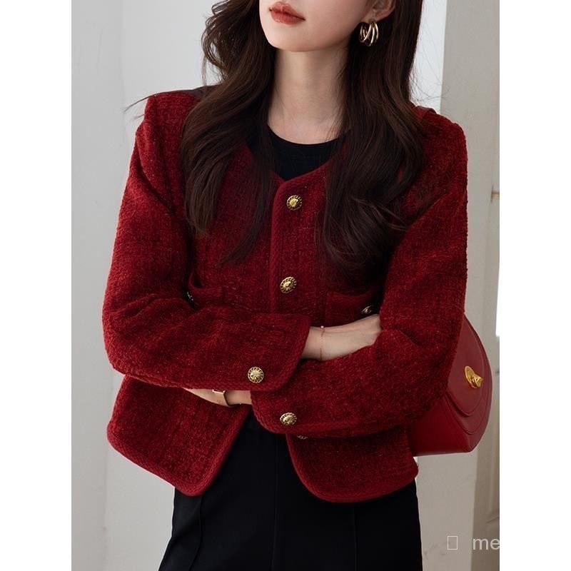 Wine Red Jacket Short Style Classy Celebrity Top | Shopee Malaysia