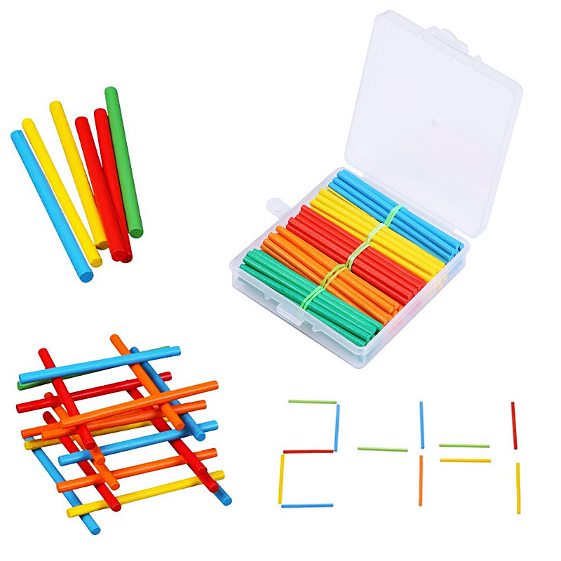 Math Rods Colorful Numbering Stick Wooden Toy Counting Number Calculate ...