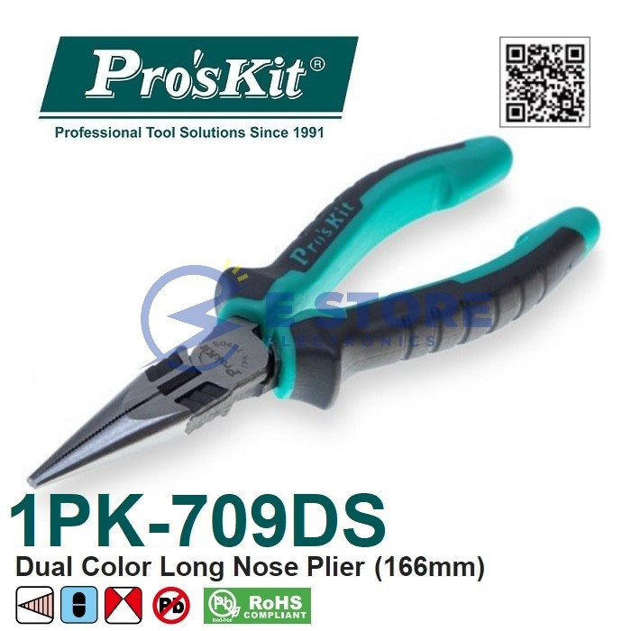 Pro'sKit 1PK-709DS Dual Color Long Nose Plier(165mm) | Shopee Malaysia