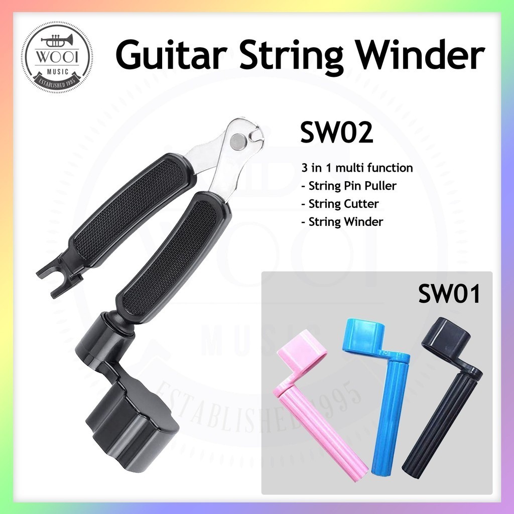 3 in 1 Multi Function Guitar String Winder - Black, Blue, Pink (For ...