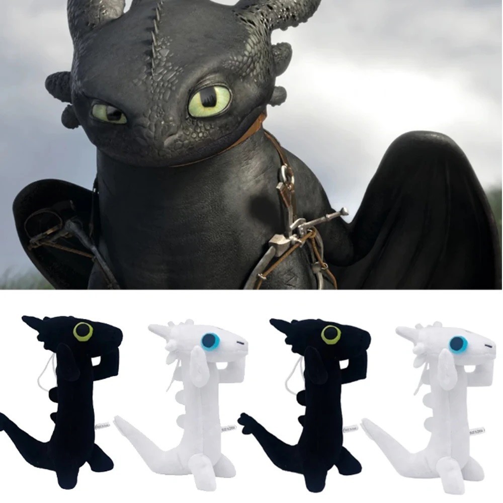 Cute Dancing Dragon Stuffed Animals Black White Toothless Plush Doll ...