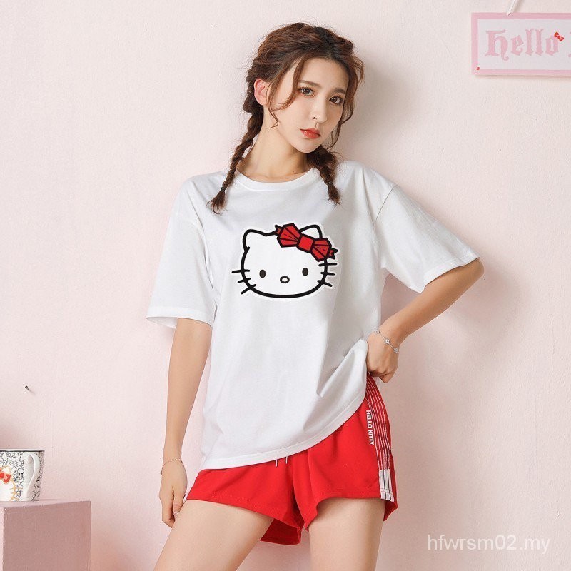 2021 new hello kitty combined short-sleeved T-shirt, suitable for ...