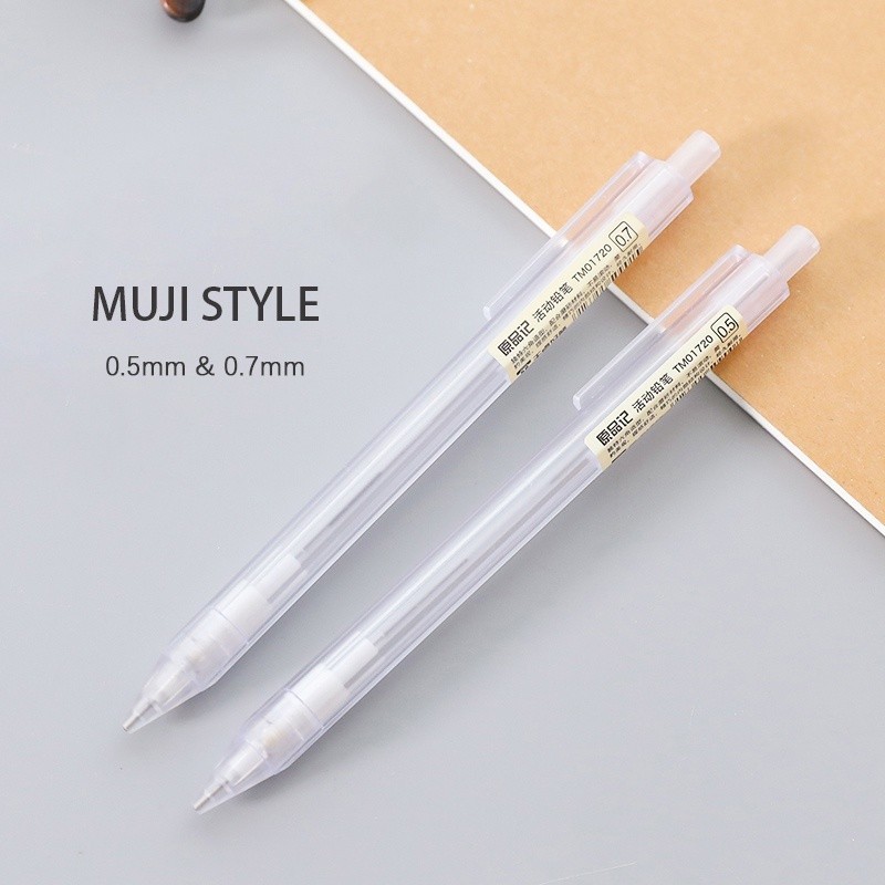 MUJI Style Mechanical Pencil 0.5mm & 0.7mm Transparent Hexagon With ...