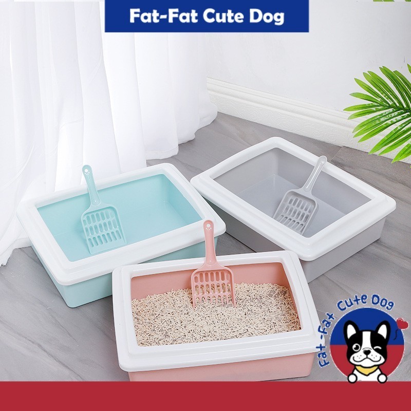 Cat Kitten Litter Box Small Square Cat Litter Box with Free Scoop Kotak ...