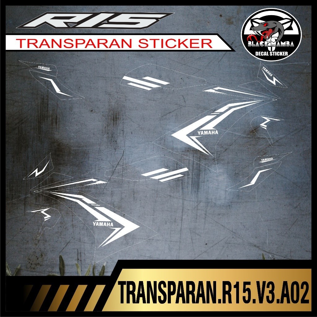 TRANSPARENT STRIPING R15 V3 TRANSPARENT VARIATION R15 V3 CODE A02 ...