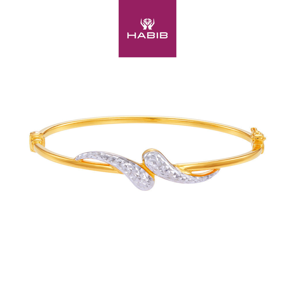 HABIB 916/22K Yellow and White Gold Bangle BK16960224(C) | Shopee Malaysia