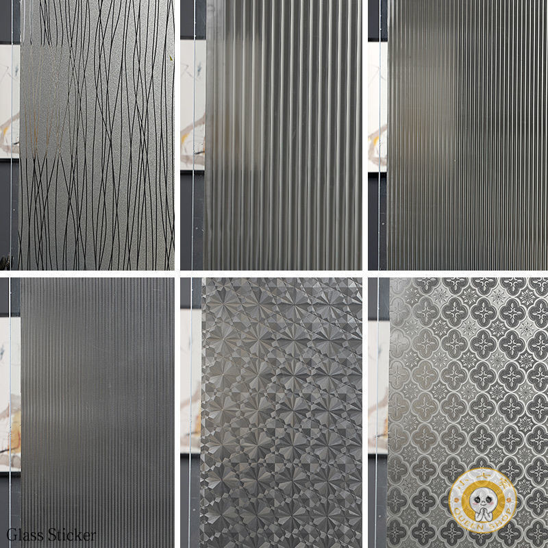 Black and Gray Frosted Glass Sticker Window Shading and Sun Protection ...