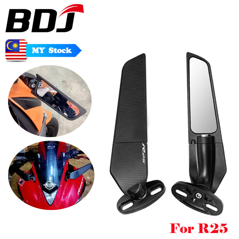 BDJ For Yamaha R25 V2 V3 Motorcycle Rearview Side Mirror Foldable With ...