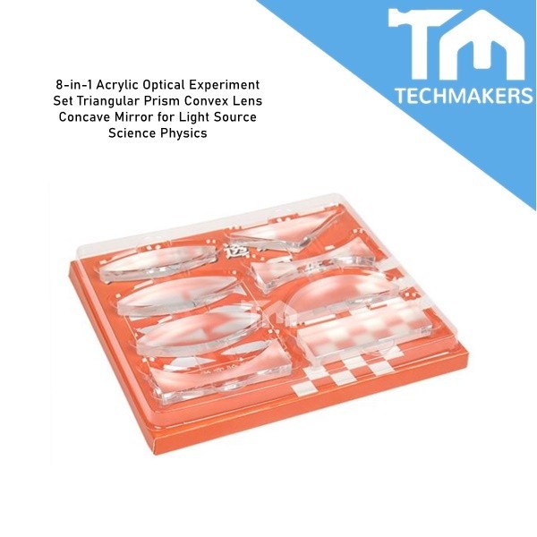 8-in-1 Acrylic Optical Experiment Set Triangular Prism Convex Lens ...
