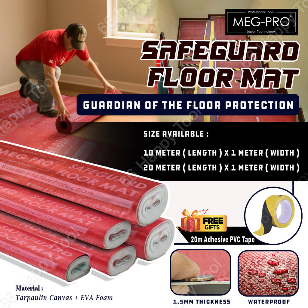 MEG-PRO Safeguard Floor Mat OPP Floor Protection Underlay Double Layer ...