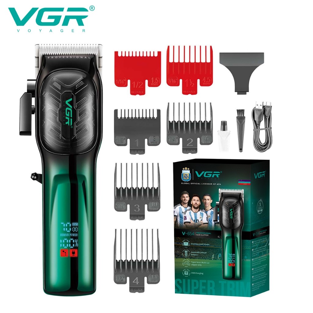 VGR V-654 7000RPM Barber Hair Clipper Cordless Rechargeable Professional Hair Trimmer For Men ...