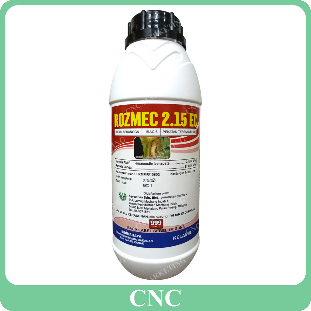 1L Rozmec 2.15 EC Agroz Bay Emamectin Benzoate 2.15% Racun Serangga ...