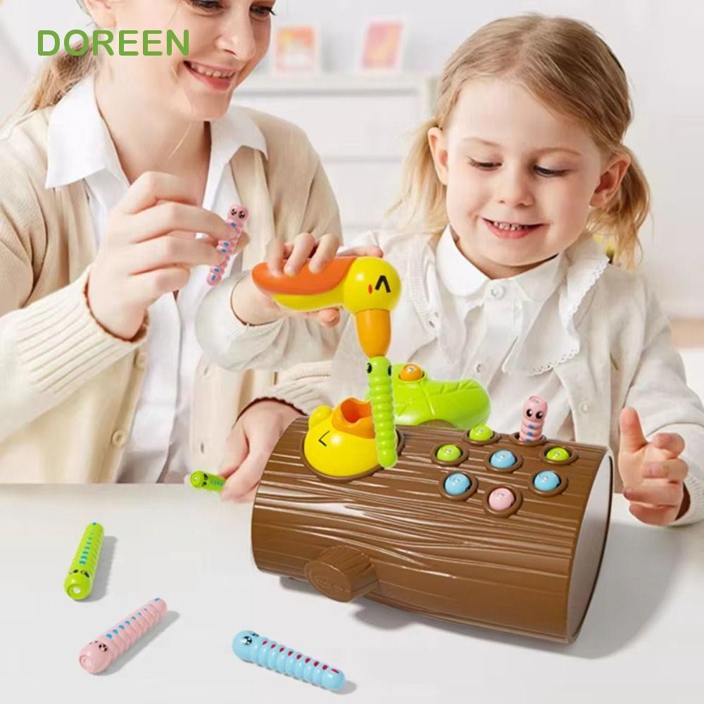 DOREEN Woodpecker Fish Toys, Plastic Montessori Woodpecker Catch Worm ...