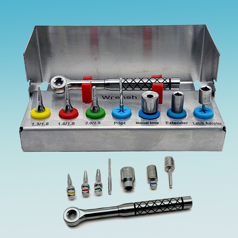 8pcs/set Dental Implant Removal Kit Bone Expander SOS Drills Set Bone Remover Ratchet Wrench ...