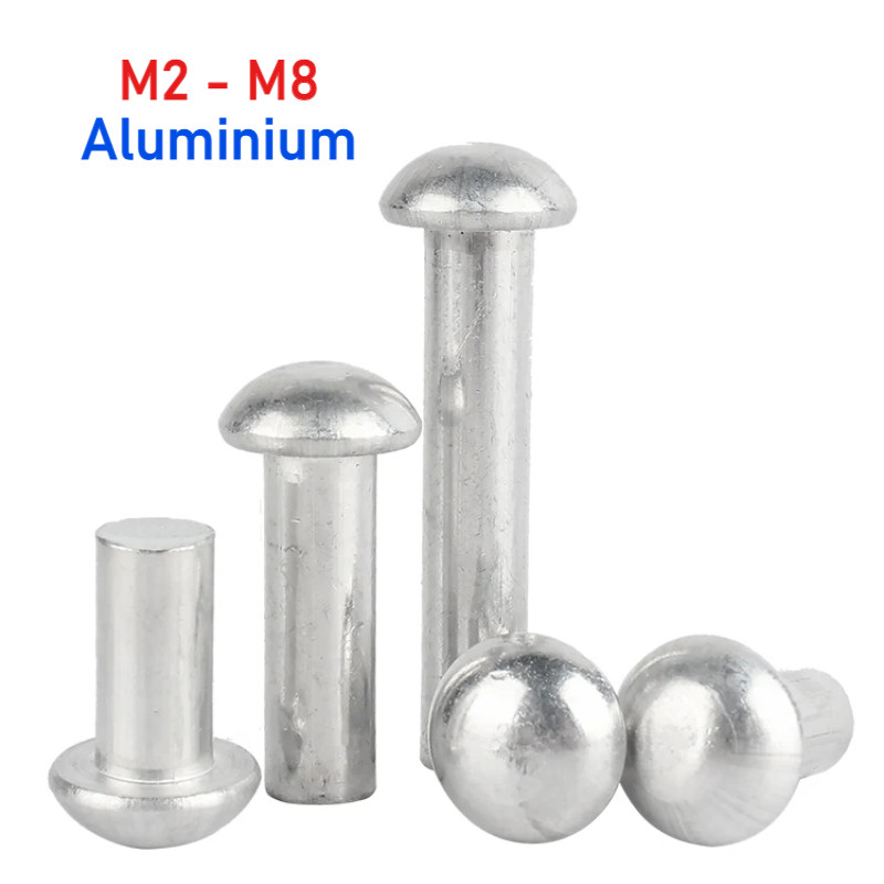 M2 M2.5 M3 M4 M5 M6 M8 Semi-Round Head Aluminum Rivet Solid Rivet Round ...
