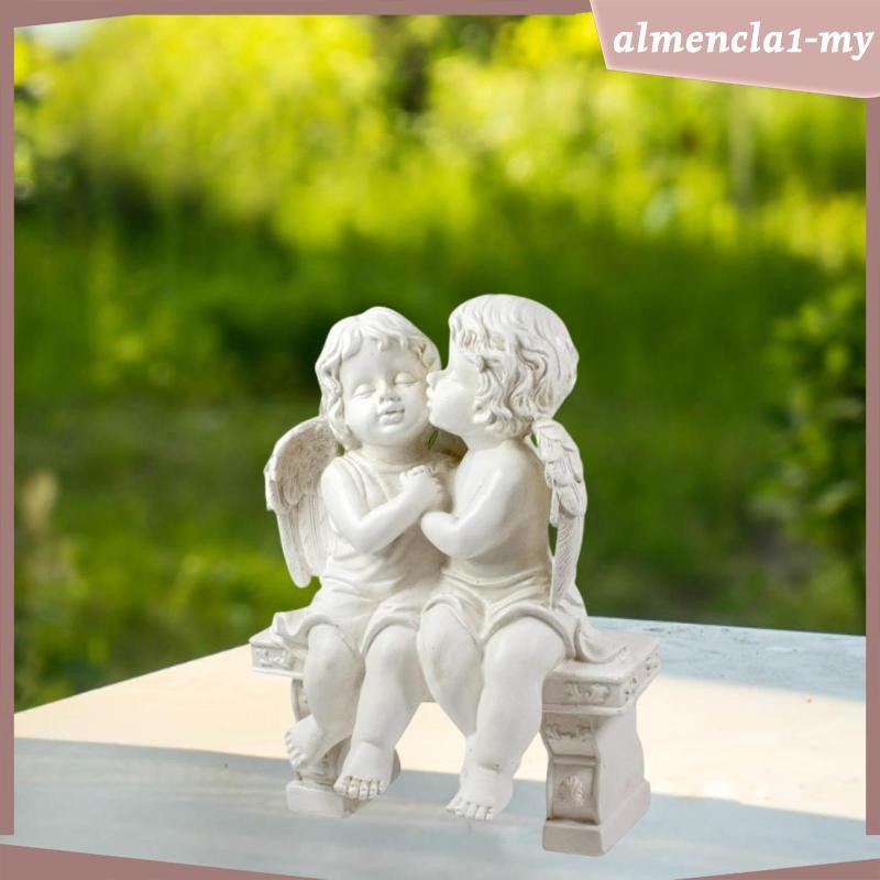 [AlmenclaabMY] Angel Couple Statue Lover Figurine Anniversary Home ...