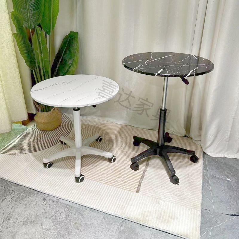 Meja Bulat Kecil Minimalis Moden dengan Roda untuk Balkoni Rumah Sofa ...