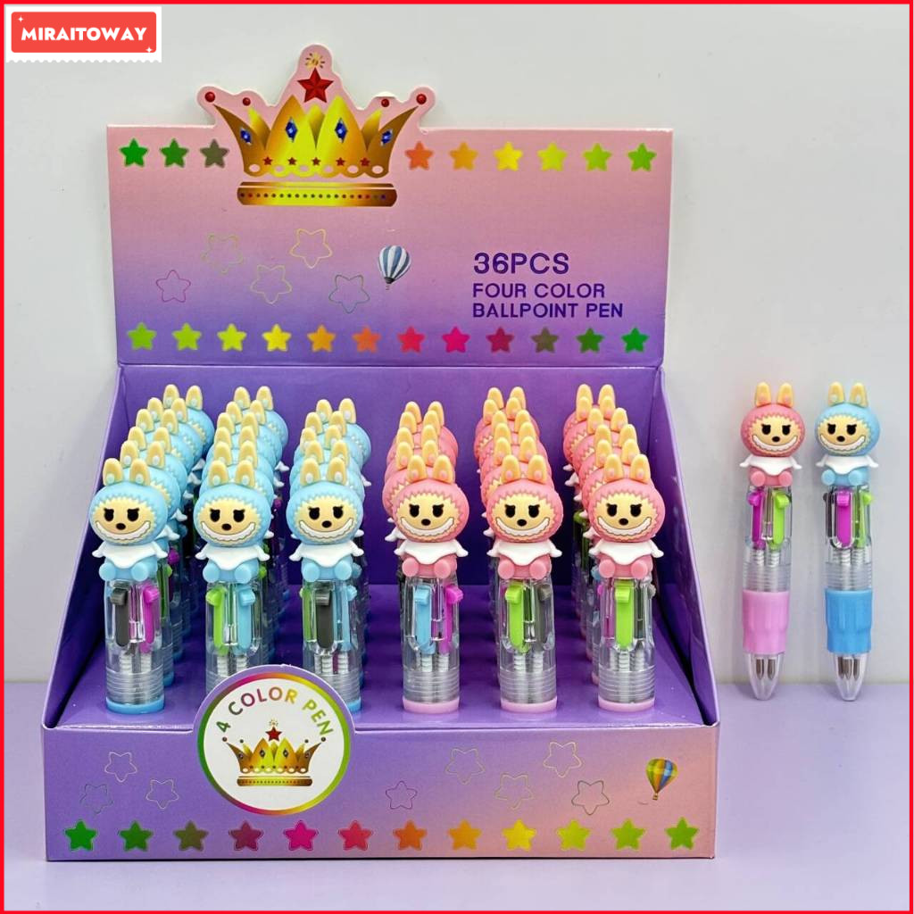 MT】Student Scrapbook Pen Cartoon Short Four-color Ballpoint Pen Cute ...