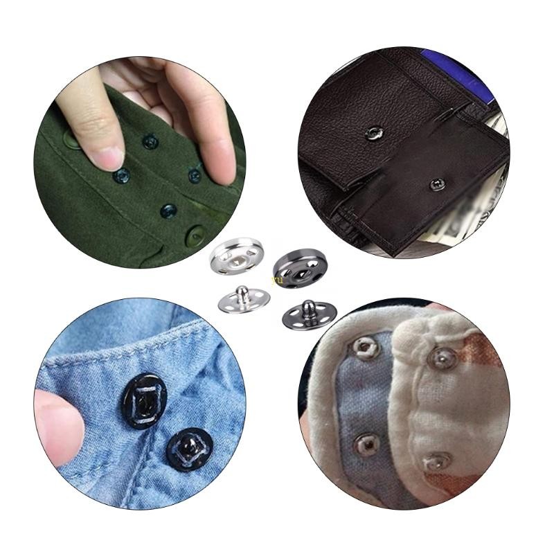 yu 100 Sets Sew-on Snap Buttons Metal Snap Fastener Buttons Press ...