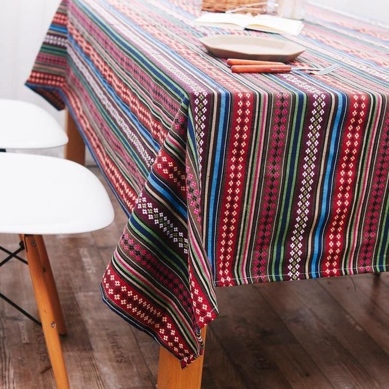 Gaya etnik Yunnan kain meja kapas dan linen retro Tibet kain meja ...