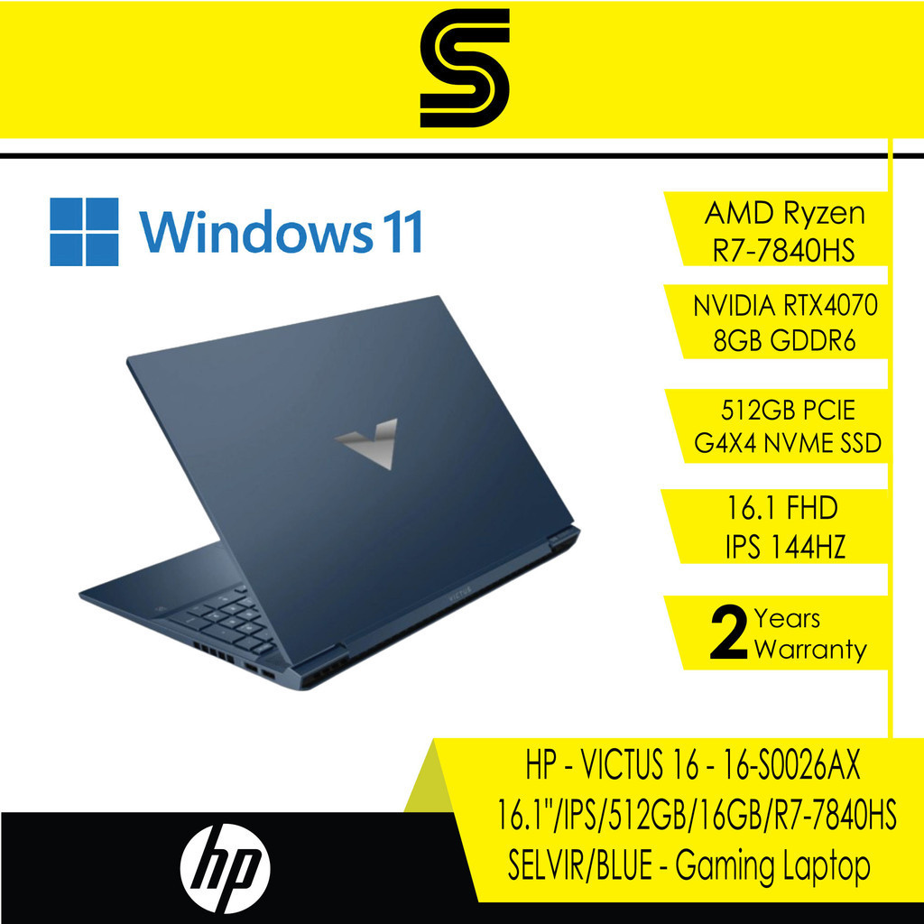 HP VICTUS 16 (S0028AX/S0026AX) - Gaming Laptop (16.1”/R7-7840HS/16GB ...