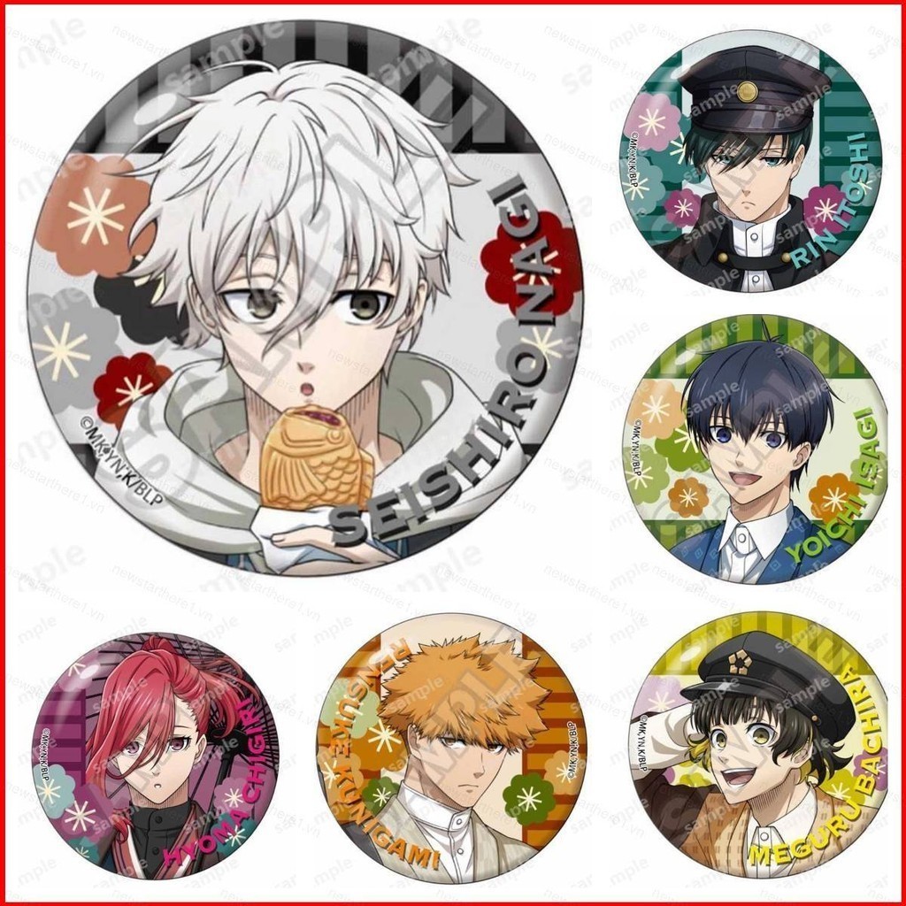 Ere1 Blue Lock Round Brooch Anime Pins Cute Cartoon Badges Clothing ...