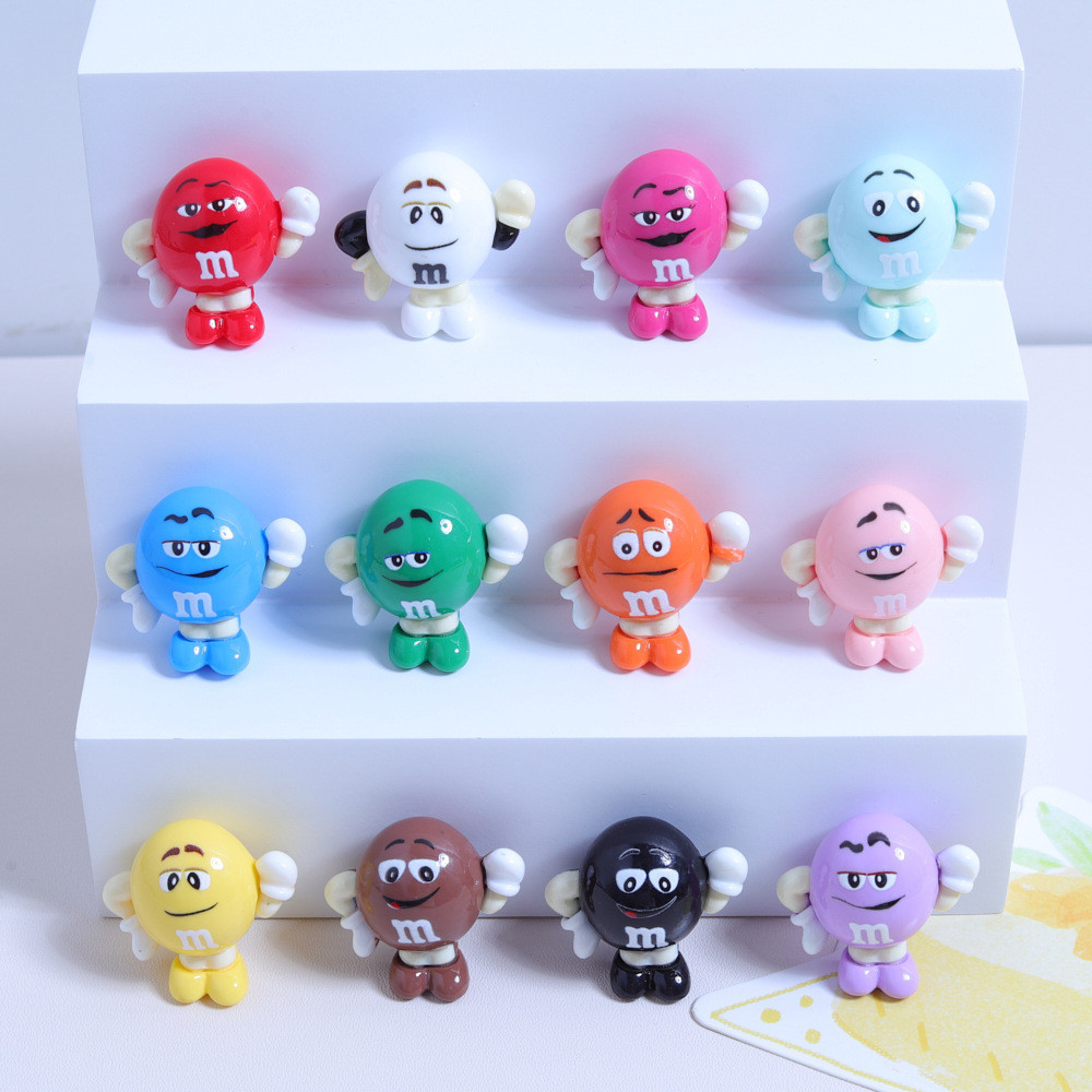 10pcs Glossy Cute Mm Candy with Feet Hand Black White Charms for DIY (9 ...