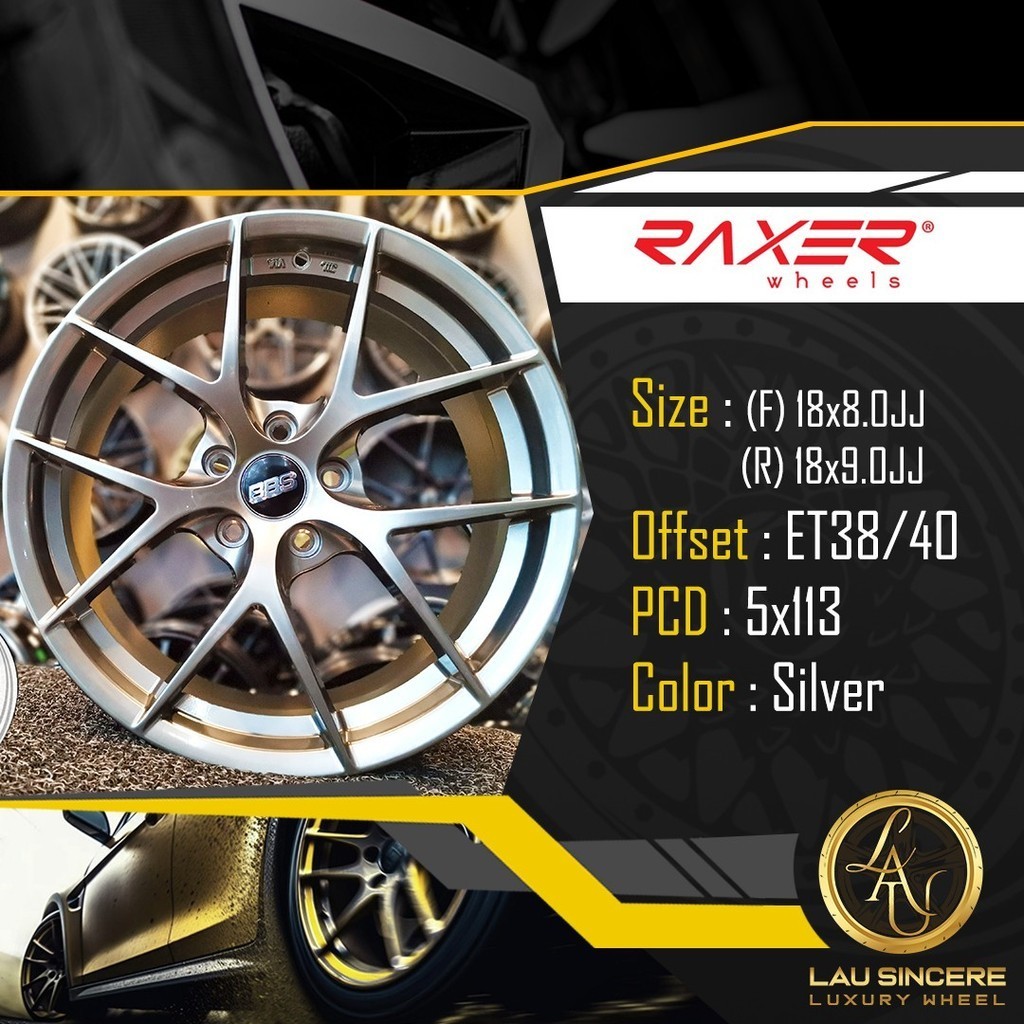 Raxer (F) 18x8.0JJ(R) 18x9.0JJ 5x113 Silver | Shopee Malaysia
