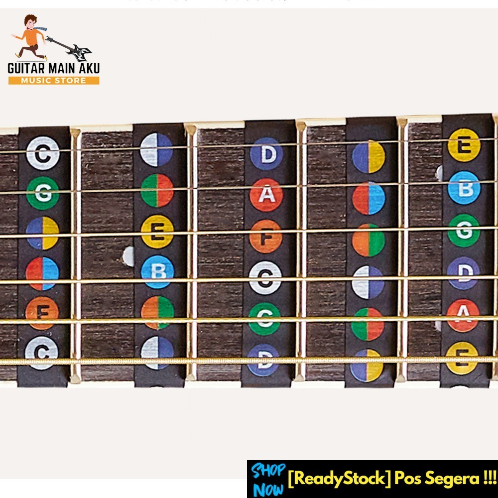 🎼Pos Segera🎸 Innovative Guitar Fretboard Note Decals Fingerboard Frets ...