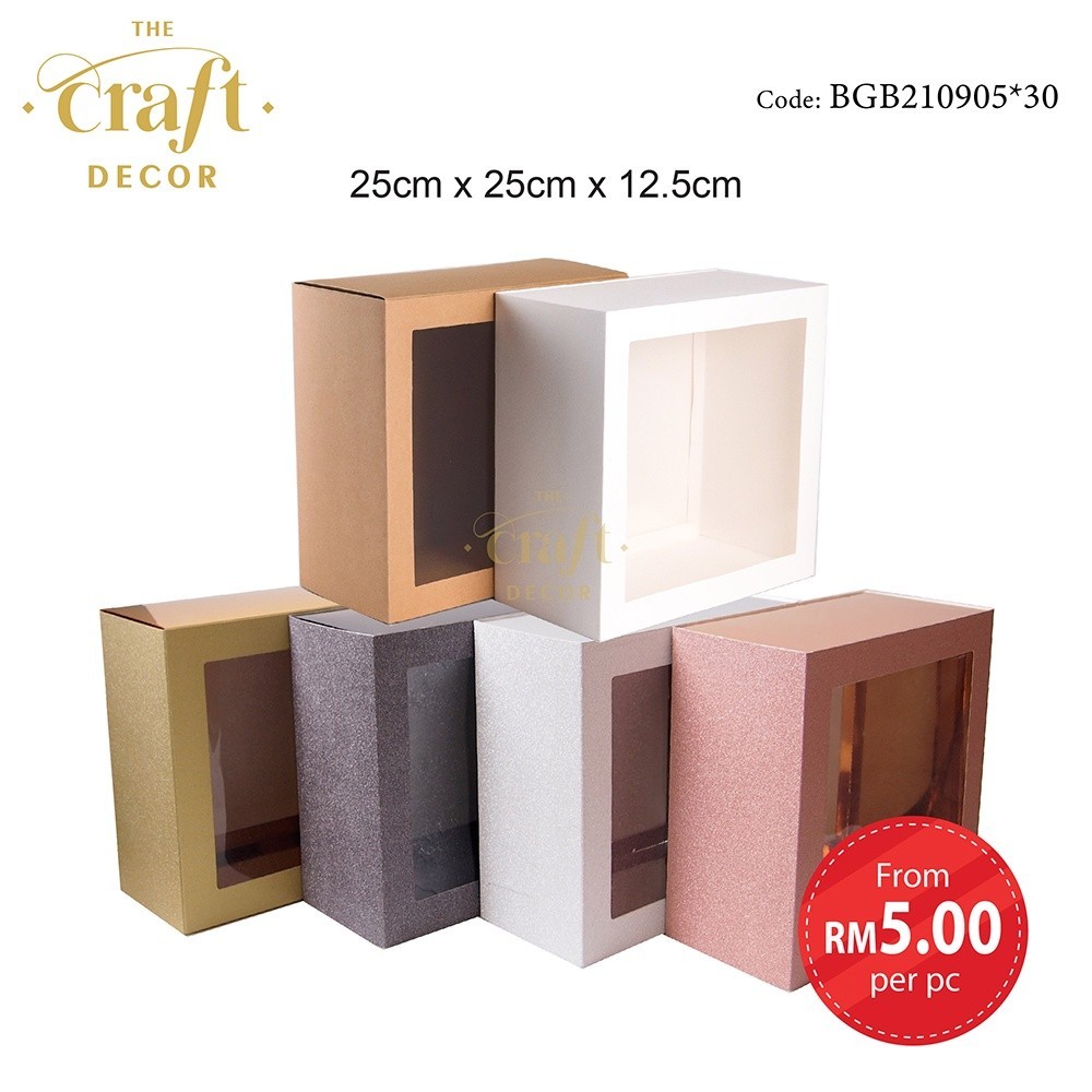 [WHOLESALE PRICE] The Craft Decor 30pcs*ctn 25x25x12.5cm Glitter Gift ...