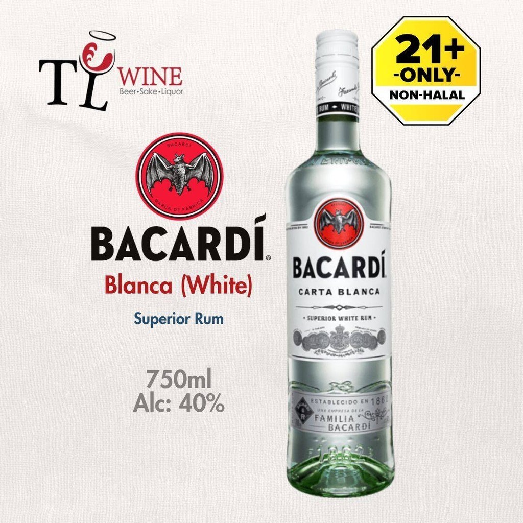BACARDI Blanca White Superior Rum 750ml Alc: 40% Duty paid 100% ...