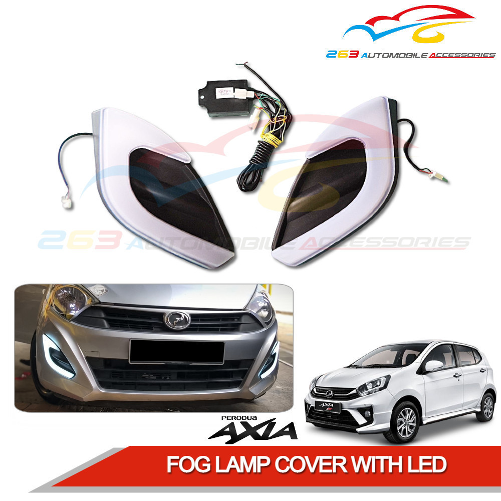 PERODUA AXIA 2014-2016 G SPEC FOG LAMP COVER WITH LED LIGHT (DAYLIGHT ...