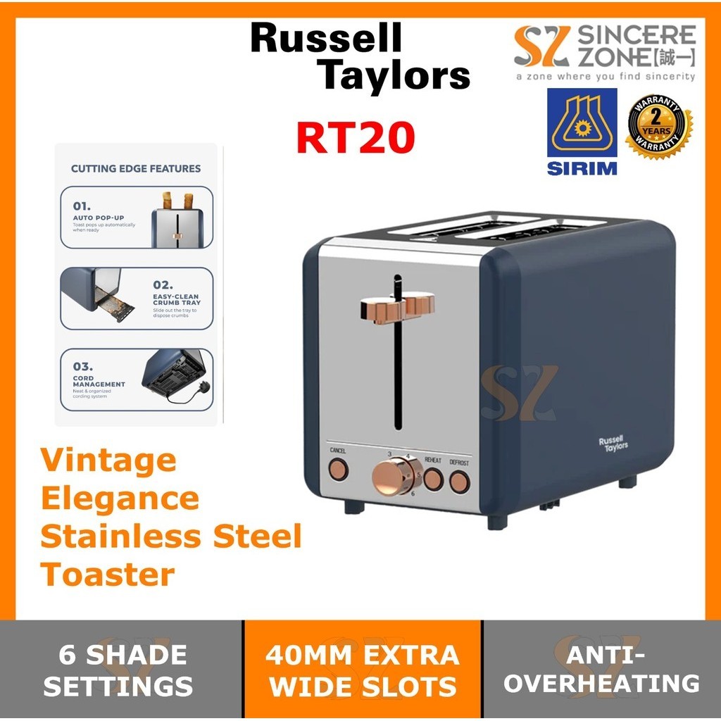 Russell Taylors RT20 Vintage Elegance Stainless Steel Toaster | Shopee ...