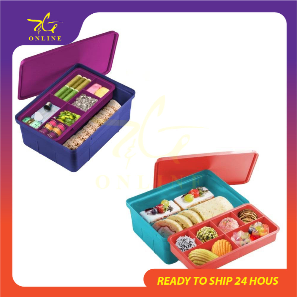 Tupperware Fun Keeper Purple Turqoise Peach Bento Bekas Lunch Box ...