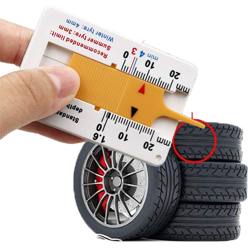 Car Tyre Wheel Tread Depthometer Depth Indicator Ruler 0-20mm Plastic ...