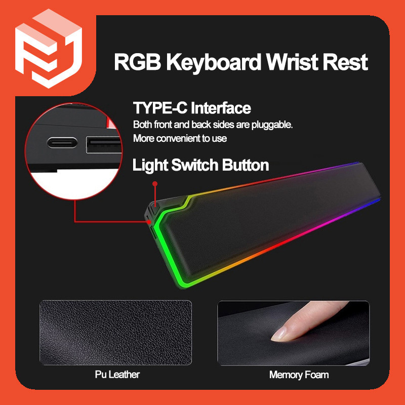 RGB Keyboard Wrist Rest New Luminous Wristband Mechanical Keyboard ...