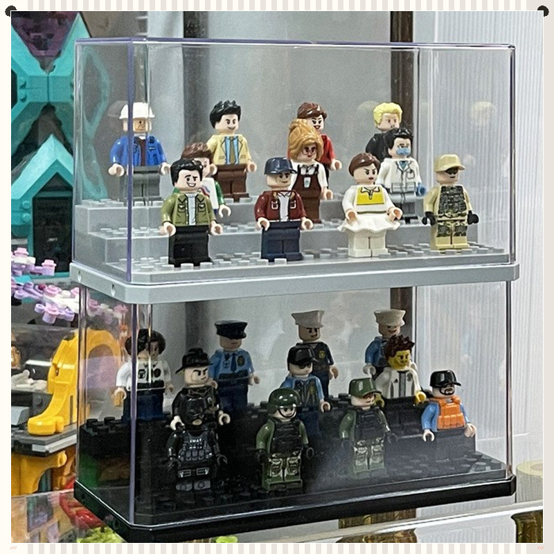 Acrylic Display Box Building Block Stackable Transparent Dustproof Cover Minifigures Doll Toys ...