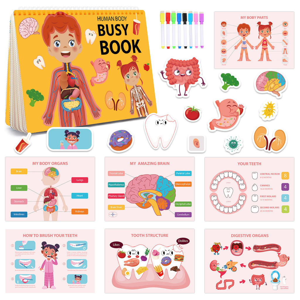 Busybook early education toys, busy peel-and-stick books with 15 topics ...