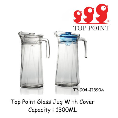 TOP POINT Glass Jug With Cover / Jug Oren / Glass Juice Elegant Drink ...