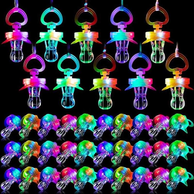 1pcs Flashing Pacifier Whistle Light Up Pacifier Necklace Led Light ...